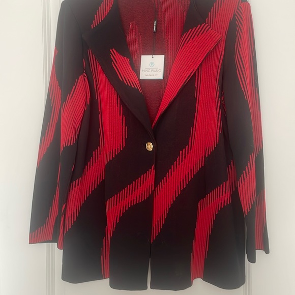 Ming Wang | Jackets & Coats | Ming Wang Gorgeous Red And Black Jacket ...